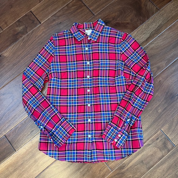 J. Crew | Tops | Womens Jcrew Pink Blue Plaid Button Down Size M Nwot | Poshmark
